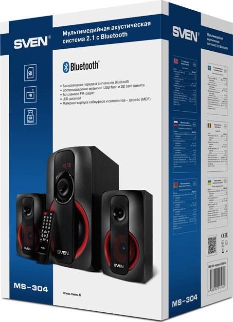 Акустическая система Sven MS-304 Black/Red купить | ELMIR - цена ...