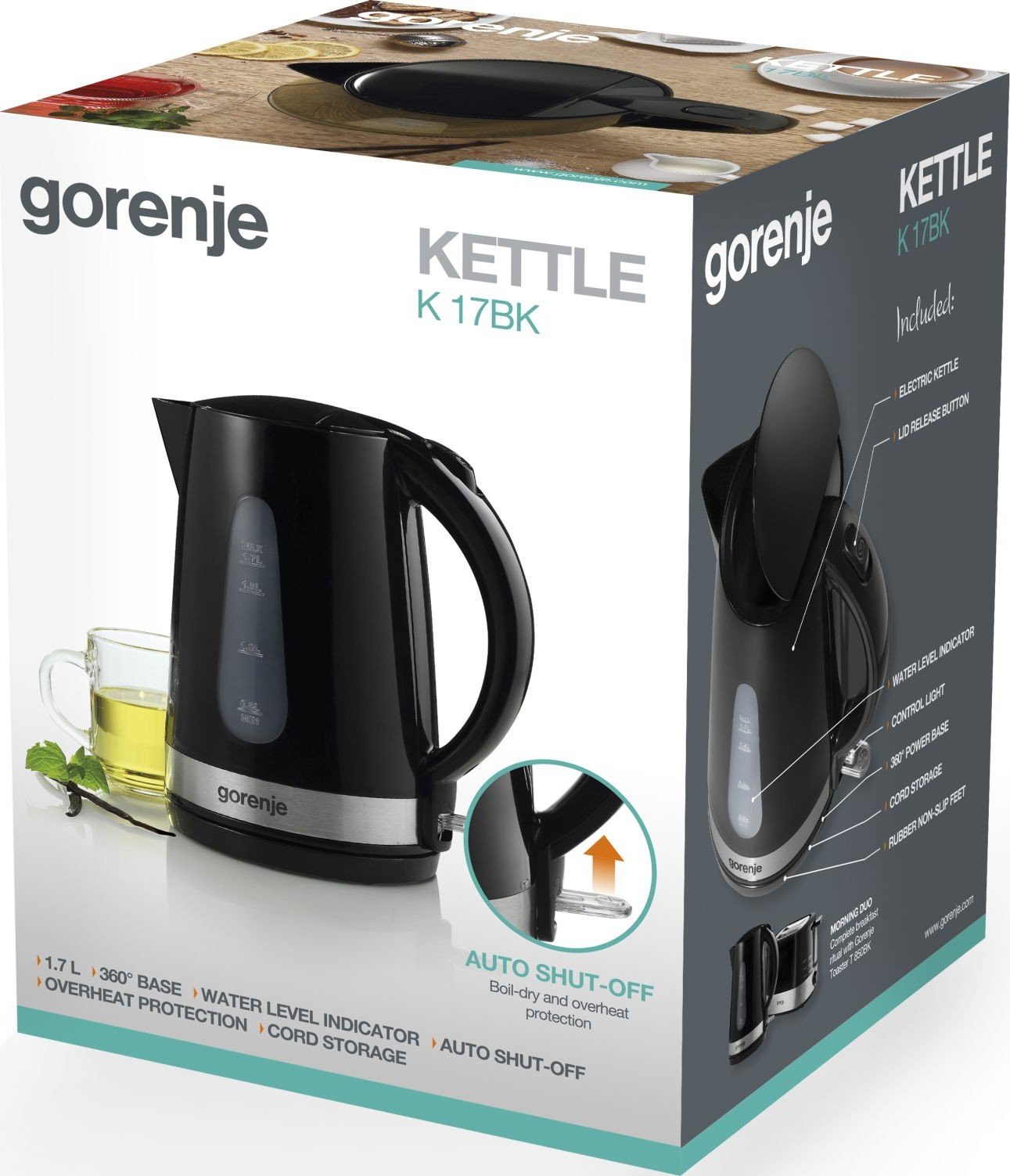 Чайник Gorenje K17BK купить | ELMIR - цена, отзывы, характеристики