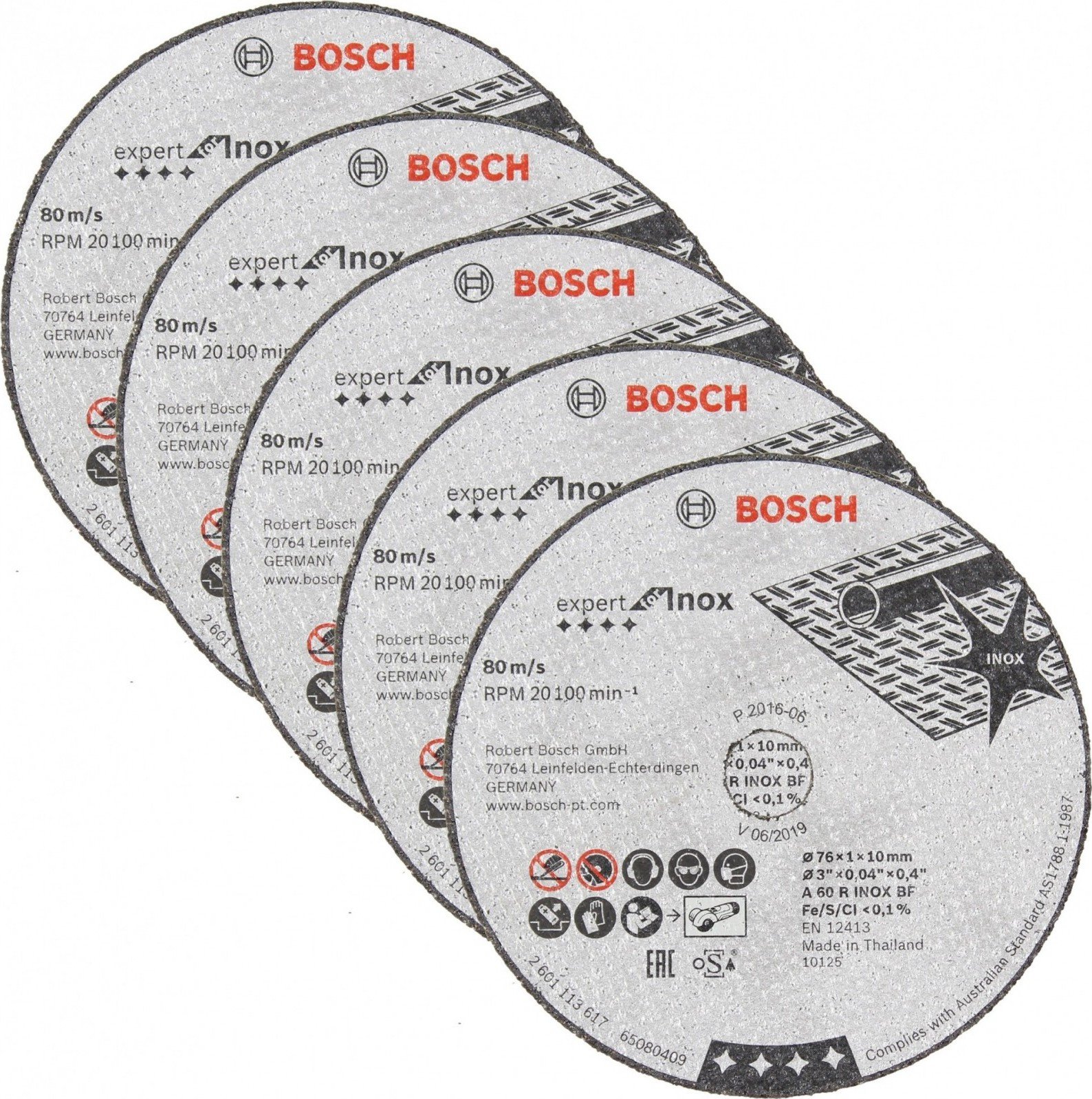 Диск отрезной по нержавеющей стали Bosch Expert for Inox 76x10 мм 5 шт ...