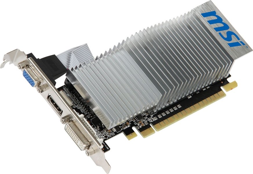 Видеокарта MSI PCI-E GeForce 210 1GB DDR3 (N210-MD1GD3H/LP) - купить в ...