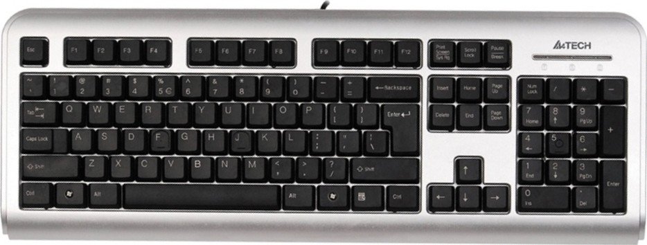Клавиатура A4Tech LCD-720 Ultra-Slim Silver/Black USB купить | Elmir ...