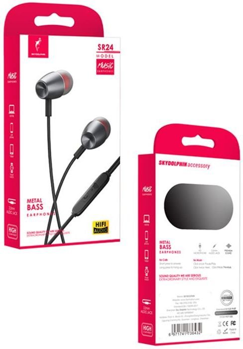 Наушники SkyDolphin SR24 Metal Gray (HF-000462) купить | ELMIR - цена, отзывы, характеристики