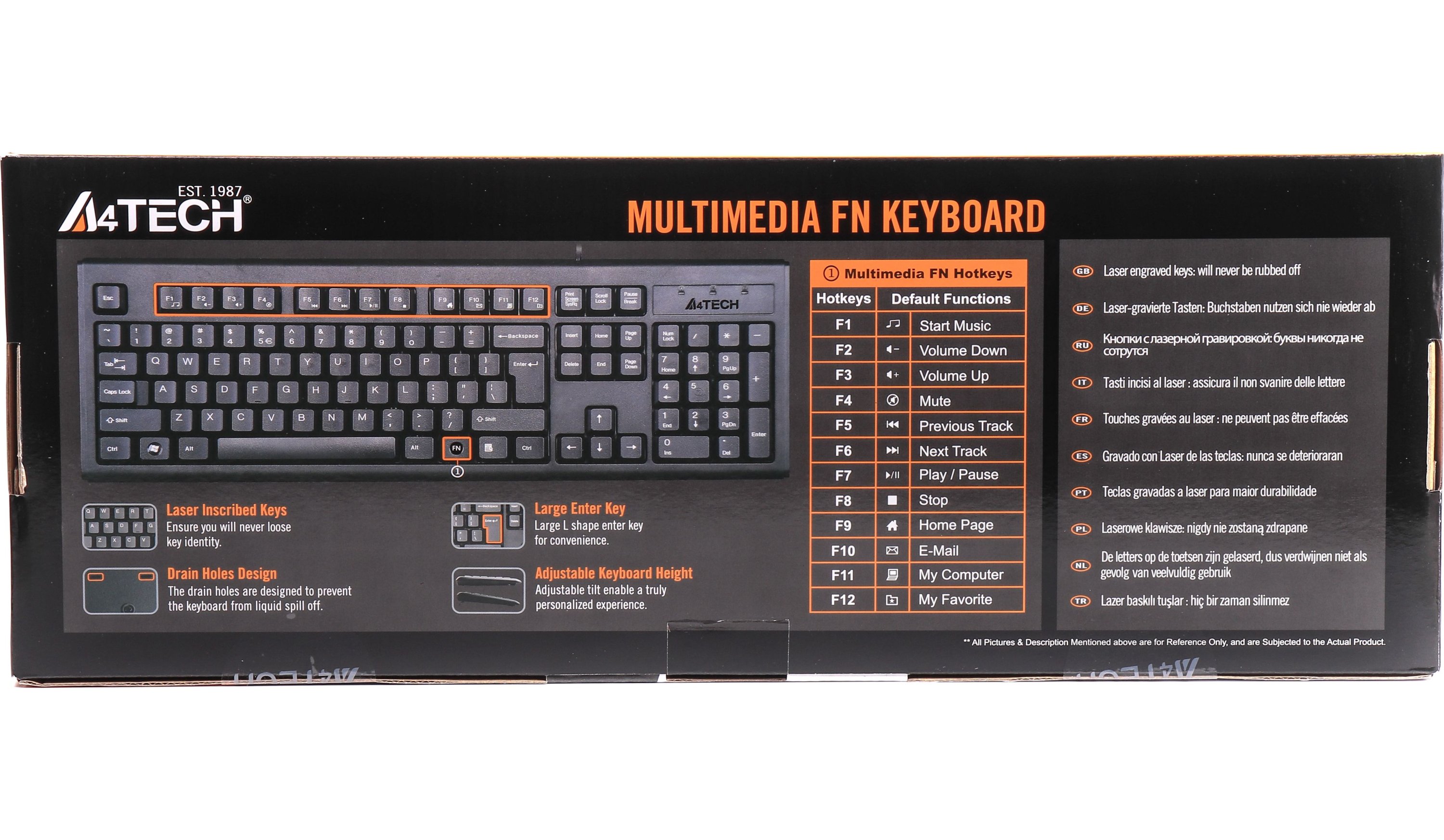 Клавиатура A4Tech KM-720 Black USB купить | Elmir - цена, отзывы, характеристики