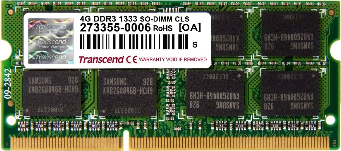 Модуль памяти SO-DIMM Transcend DDR3 4GB 1333MHz для Apple (TS4GAP1333S ...