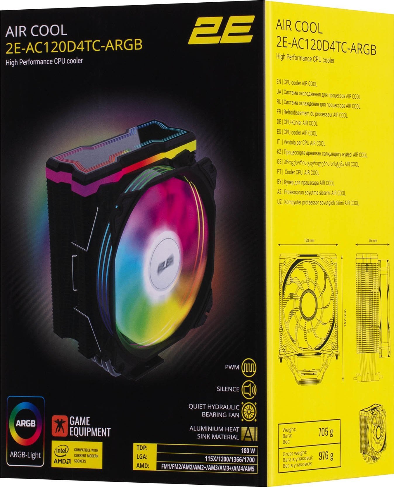 Кулер для процессора 2E Gaming Air Cool (2E-AC120D4TC-ARGB) купить ...