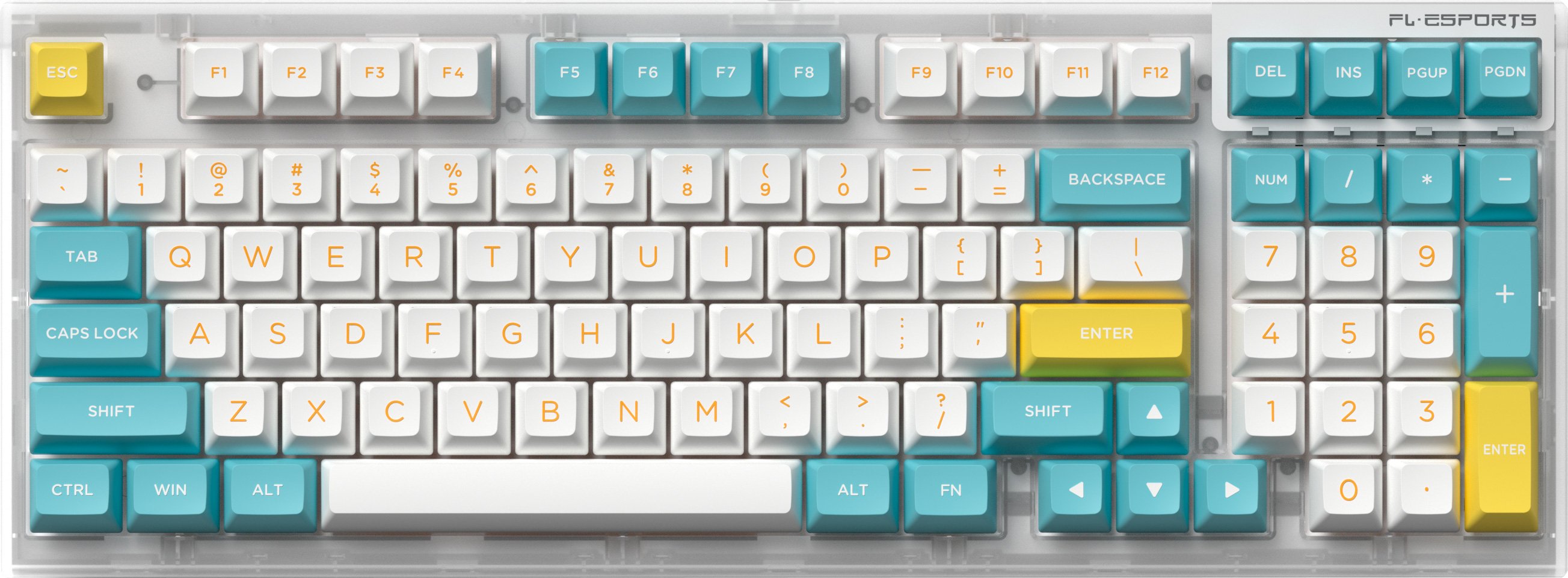 Клавіатура FL Esports FL980 V2 White/Transparent Sea Salt FSA Kailh Box ...