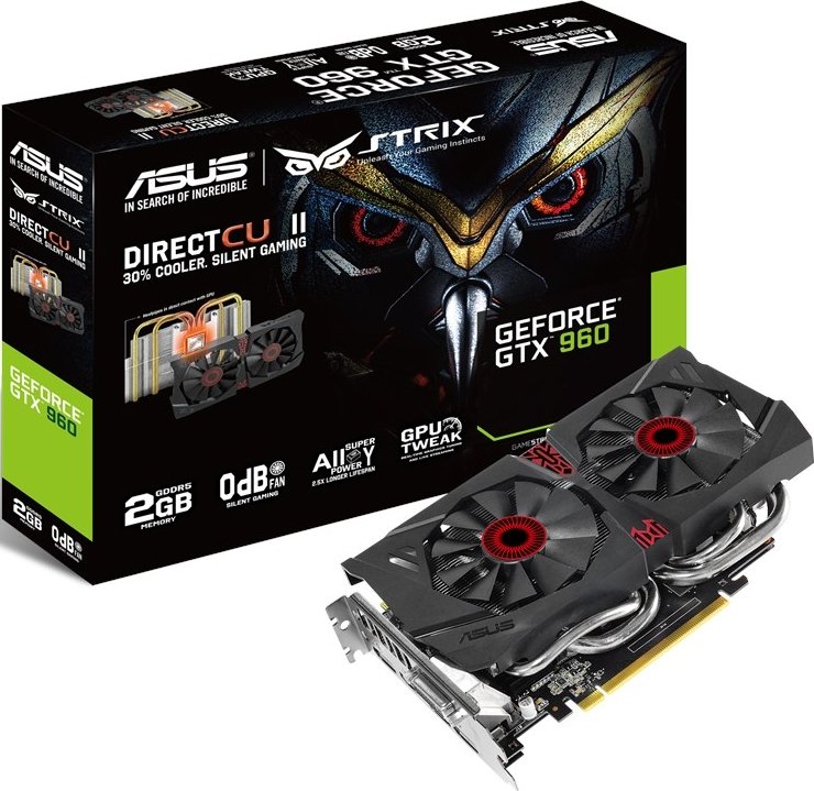 Видеокарта Asus PCI-E GeForce GTX960 2GB DDR5 (ROG-STRIX-GTX960-DC2 ...