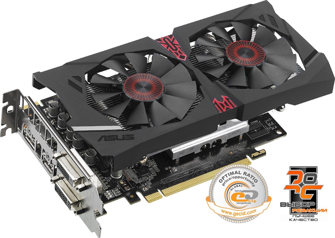Видеокарта Asus PCI-E Radeon R7 370 4GB DDR5 (ROG-STRIX-R7370-DC2OC ...