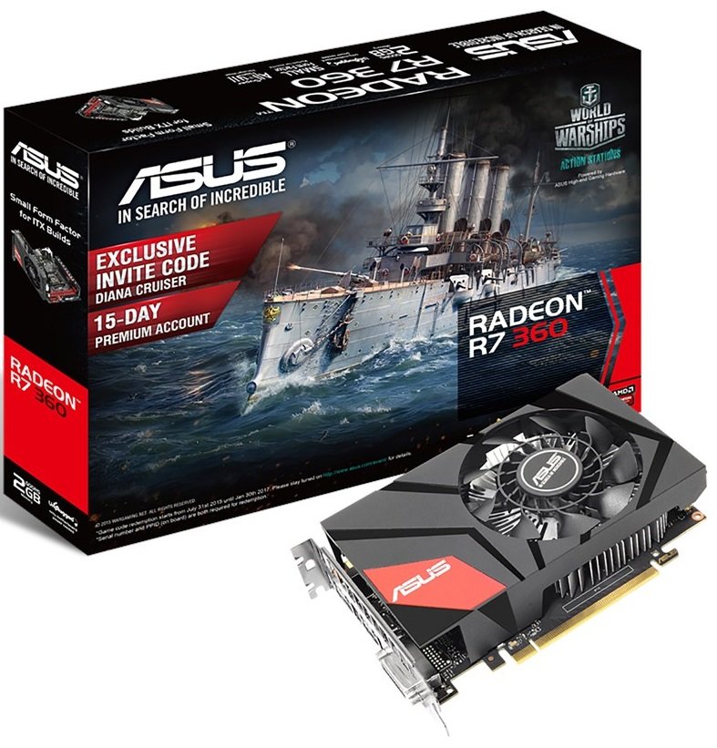 Видеокарта Asus PCI-E Radeon R7 360 2GB DDR5 (MINI-R7360-2G) - купить в ...