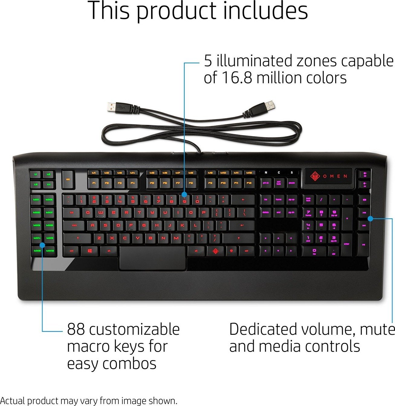 Клавиатура HP Omen Keyboard with SteelSeries (X7Z97AA) купить | Elmir ...