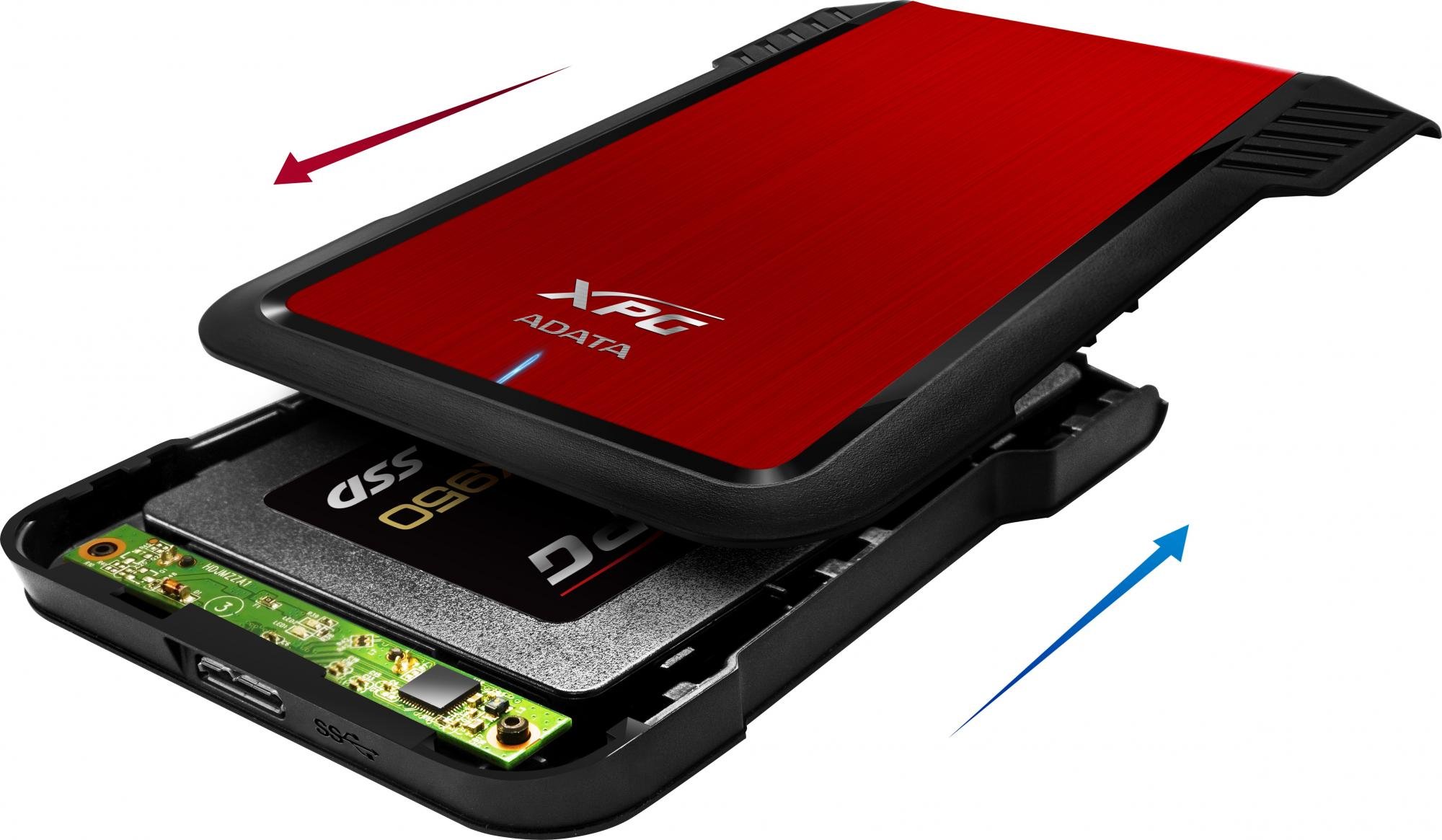 Карман для SSD/HDD 2.5" USB3.2 Gen2 ADATA EX500 Red (AEX500U3-CRD ...