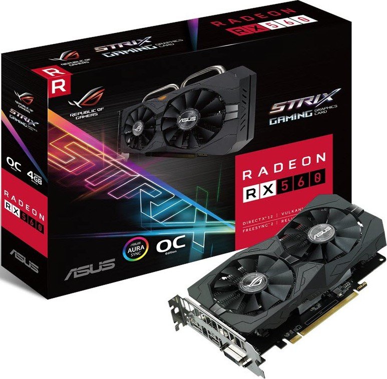 Видеокарта Asus PCI-E Radeon RX 560 4GB DDR5 (ROG-STRIX-RX560-O4G ...